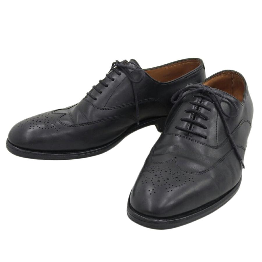 HERMES 美品 エルメス 90年代ヴィンテージ ジョンロブ製 レザー ウイングチップ ドレス シューズ 24.5-25cm 40 黒 メンズ ビジネス : WithTrading - 通販 ...