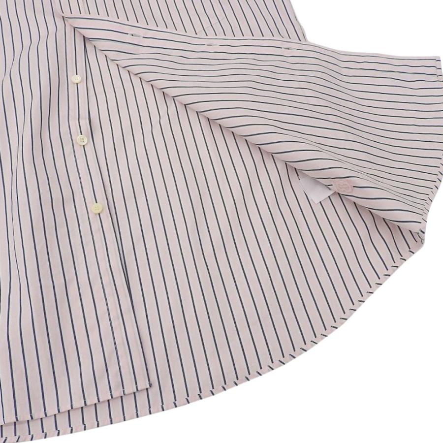 超美品 バーバリー BURBERRY 2022年商品 バイカラー ストライプ クレリック シャツ メンズ 41 16 XLサイズ Yシャツ ...
