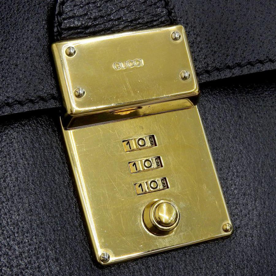 美品 グッチ GUCCI 2005年アーカイブ品 レザー アタッシュ ビジネス ブリーフバッグ トラベル ケース 3室 黒 鍵付 ダイアル式 ...