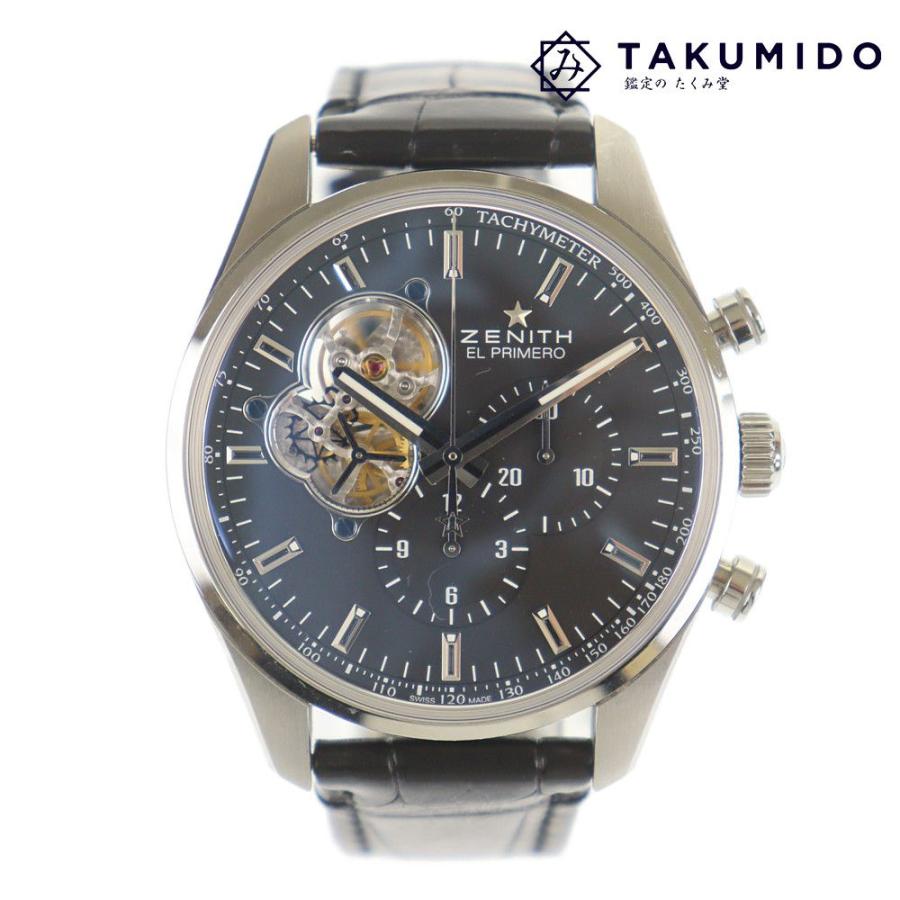 代引不可 ゼニス ZENITH メンズ腕時計 クロノマスター エル プリメロ オープン 03.20422.4061 ブラック文字盤 自動巻き ...
