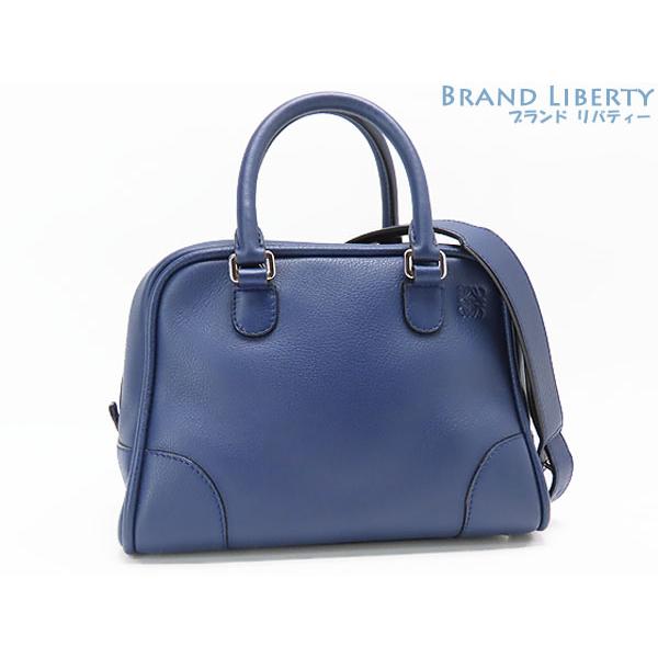 ほぼ新品 ロエベ LOEWE アマソナ75 スモール 2WAY ミニボストンバッグ ハンドバッグ ショルダーバッグ ネイビー 301.30.BL01 : 15844 : Brand ...