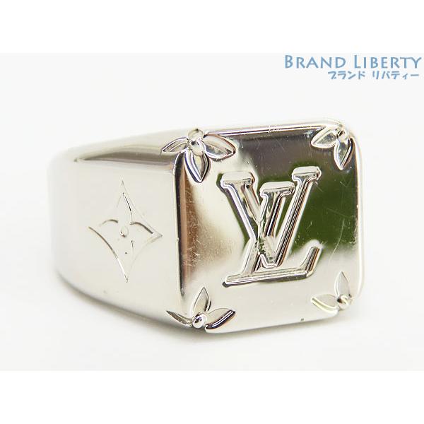 LOUIS VUITTON 美品 ルイヴィトン シグネットリング モノグラム M 指輪 シルバー メタル M62487 : Brand ...
