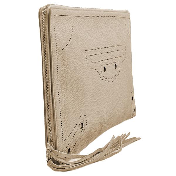 BALENCIAGA バレンシアガ バッグ メンズ レディース クラッチバッグ レザー グレージュ ベージュ 443522 中古 ...