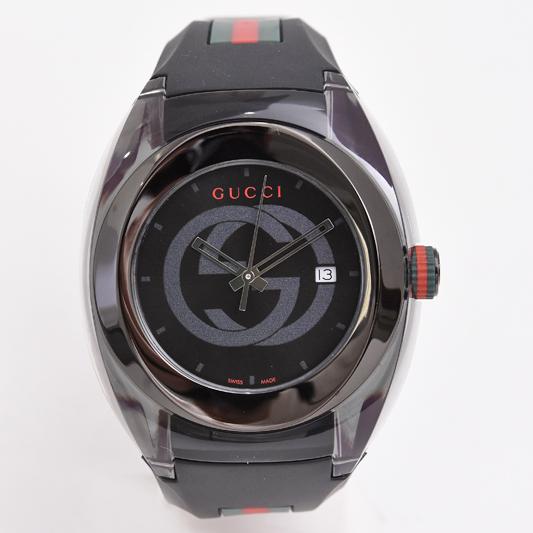 GUCCI グッチ 時計 メンズ SYNC シンク シェリーライン ブラック文字盤 アナログ サファイヤガラス SS×ラバー 137.1 中古 : BrandMax - 通販 - Yahoo ...
