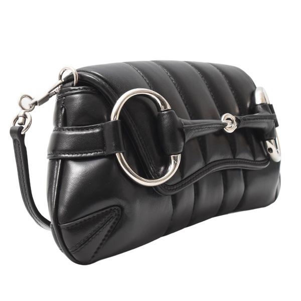 GUCCI（グッチ） バッグ レディース ホースビット チェーン スモール ショルダーバッグ レザー ブラック GUCCI 764339 中古 ...