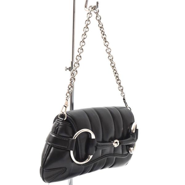 GUCCI（グッチ） バッグ レディース ホースビット チェーン スモール ショルダーバッグ レザー ブラック GUCCI 764339 中古 ...
