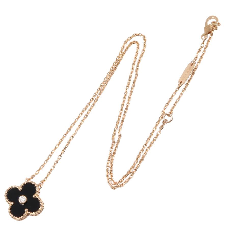 ヴァンクリーフ＆アーペル ヴィンテージアルハンブラ ダイヤ ネックレス オニキス 1PD ブランドオフ K18PG（ピ : ブランドオフ Yahoo!店 - 通販 - Yahoo!ショッピング