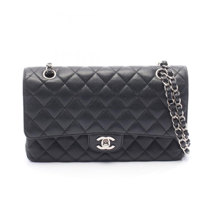 シャネル CHANEL マトラッセ Wフラップ ショルダーバッグ バッグ キャビアスキン(グレインドカーフ) レディース ブラック系 【中古】 CHANEL（シャネル） マトラッセ Wフラップ ブランドオフ キャビア