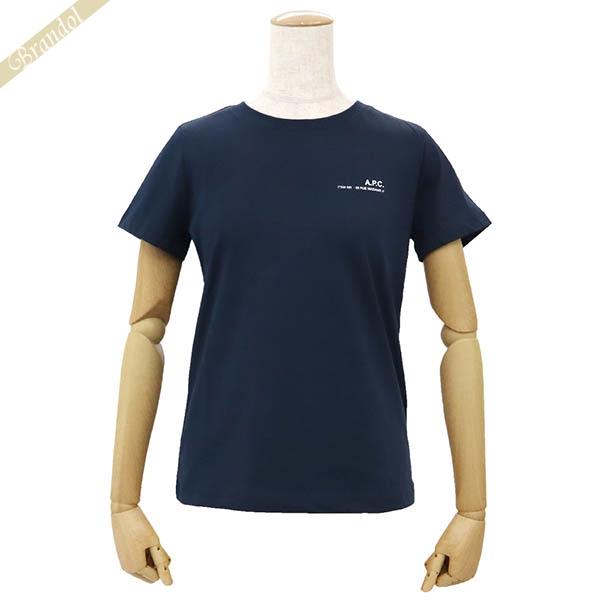 A.P.C. アーペーセー Tシャツ レディース ワンポイント ロゴ 半袖 XS ネイビー COEOP F26012 IAK DARK NAVY XS【最大1000円クーポン ...