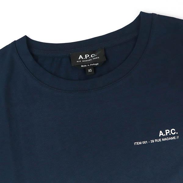 A.P.C. アーペーセー Tシャツ レディース ワンポイント ロゴ 半袖 XS ネイビー COEOP F26012 IAK DARK NAVY XS【最大1000円クーポン ...