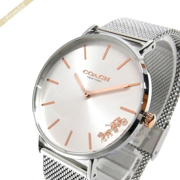 COACH コーチ レディース腕時計 Perry ペリー 馬車モチーフ 36mm シルバー 14503124 : Brandol Style ...