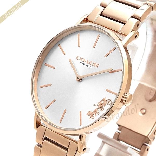 COACH コーチ レディース 腕時計 Perry ペリー 馬車モチーフ 36mm シルバー ローズゴールド 14503576 ...