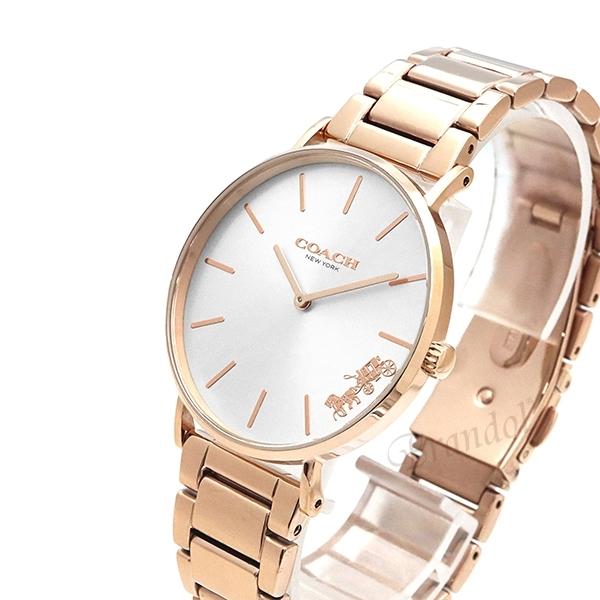COACH 《P10倍_1日23:59迄》コーチ レディース 腕時計 Perry ペリー 馬車モチーフ 36mm シルバー ローズゴールド ...