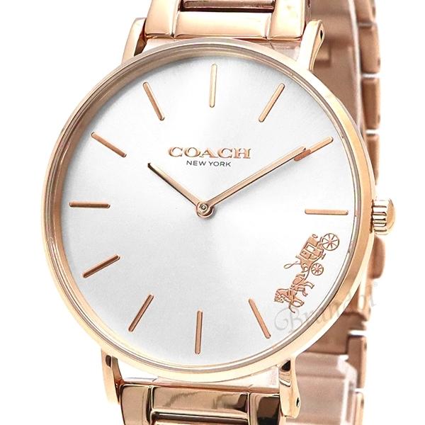 COACH コーチ レディース 腕時計 Perry ペリー 馬車モチーフ 36mm シルバー ローズゴールド 14503576【最大4000円 ...