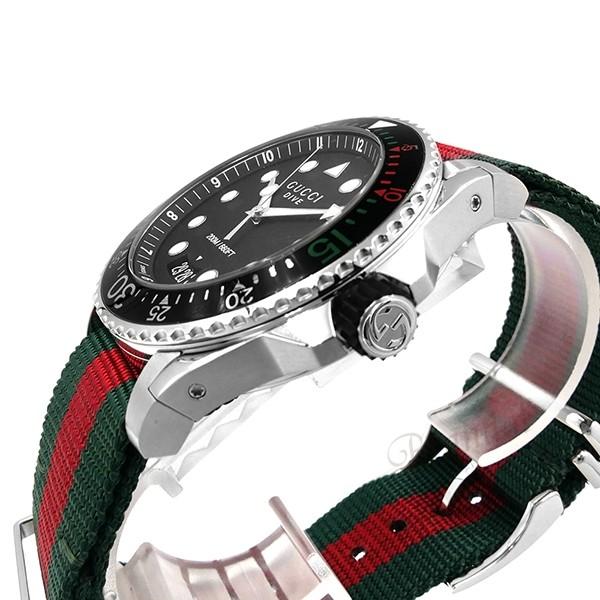 《期間限定P10倍》グッチ GUCCI 腕時計 メンズ DIVE ダイブ 45mm ブラック グリーン レッド YA136209A :GU ...