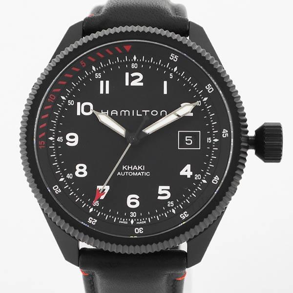 HAMILTON（ハミルトン） 腕時計 メンズ カーキ アビエーション テイクオフ 42mm 自動巻き ブラック H76695733 ...