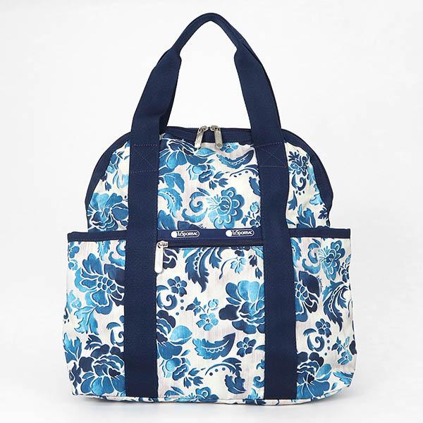 LeSportsac レスポートサック バックパック レディース 2way トートバッグ DOUBLE TROUBLE 花柄 ブルー 2442 E478 : Brandol Style ...