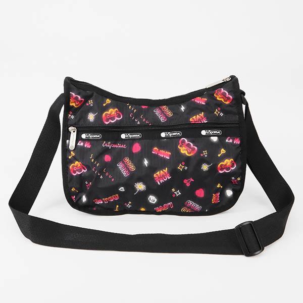 LeSportsac レスポートサック ショルダーバッグ レディース CLASSIC HOBO ネオン風 ロゴ ブラック系 7520 E481 : Brandol Style - 通販 ...