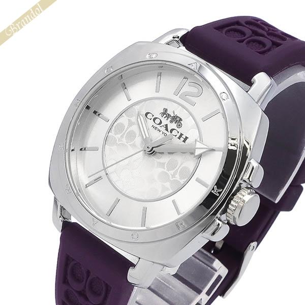 COACH クーポン配布中_コーチ レディース腕時計 ボーイフレンド ミニ 36mm シルバー×パープル 14503144 : Brandol ...