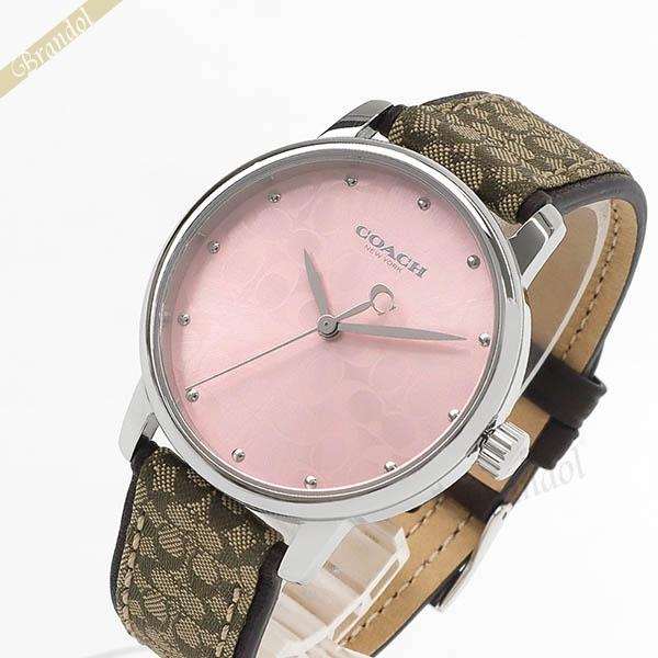 COACH コーチ レディース腕時計 GRAND グランド シグネチャーベルト 36mm ピンク×ベージュ 14503873【P5倍_23日迄 ...