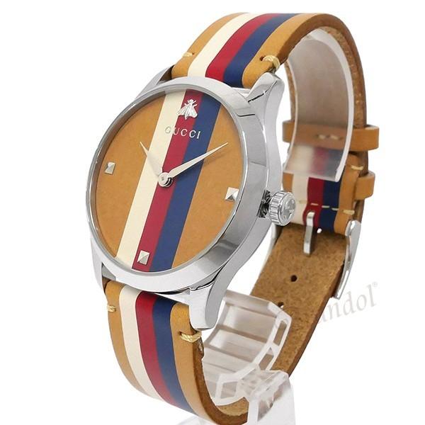GUCCI グッチ 腕時計 メンズ レディース Gタイムレス ウェブ ストライプ ミディアムウォッチ 38mm ベージュ系 YA1264078 ...