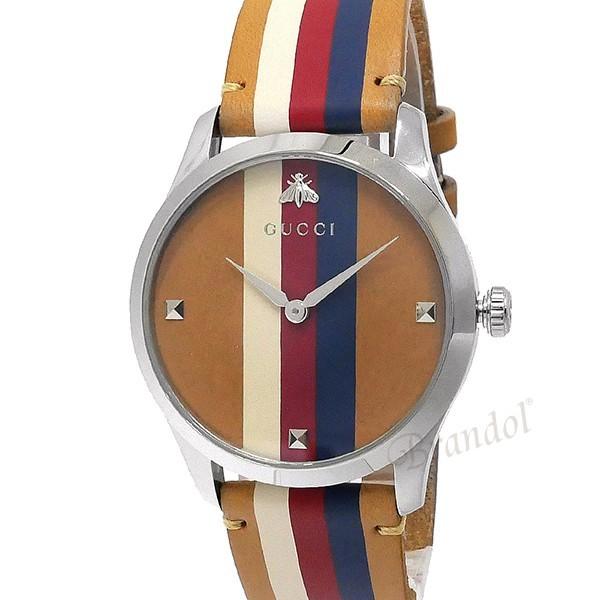 GUCCI グッチ 腕時計 メンズ レディース Gタイムレス ウェブ ストライプ ミディアムウォッチ 38mm ベージュ系 YA1264078 ...