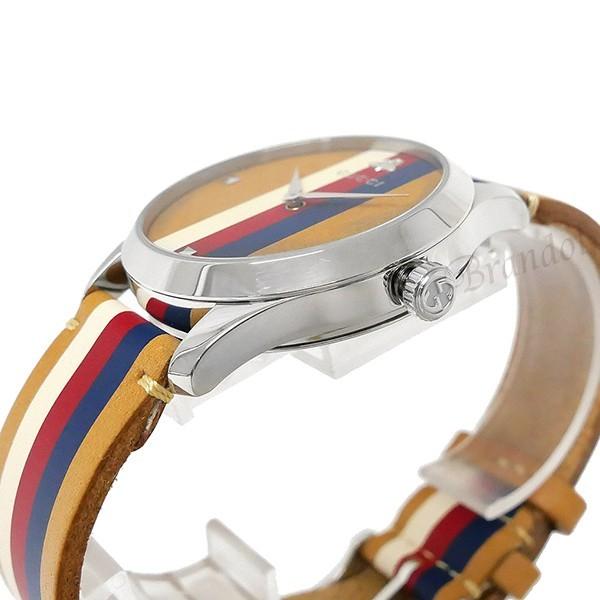 店内全品_P6倍 グッチ 腕時計 GUCCI メンズ レディース Gタイムレス ウェブ ストライプ ミディアムウォッチ 38mm ベージュ系 ...