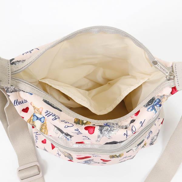 LeSportsac レスポートサック ショルダーバッグ SMALL HOBO スモール ホーボー キャット柄 ライトピンク×ベージュ ...