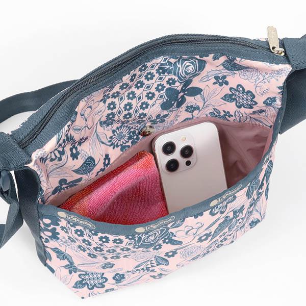 LeSportsac レスポートサック ショルダーバッグ SMALL HOBO スモール ホーボー ボタニカル柄 ブルー×ピンク 3709 ...
