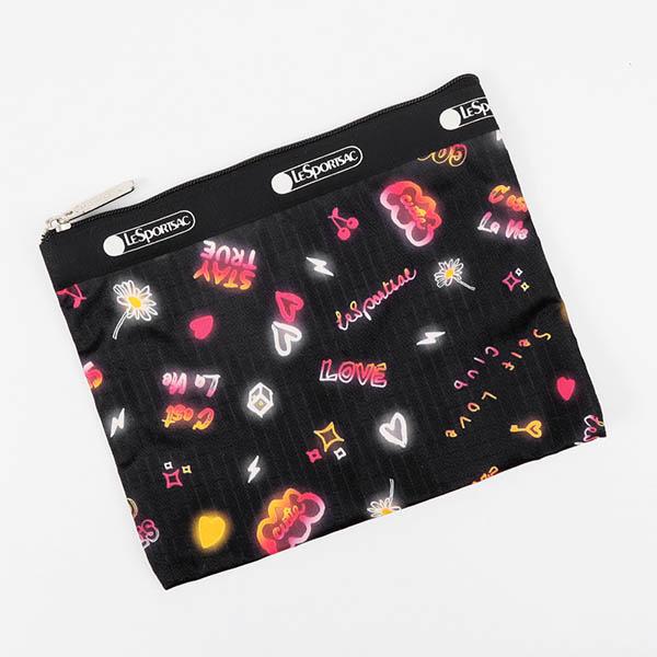LeSportsac レスポートサック ショルダーバッグ DELUXE SHOULDER SATCHEL ネオン風 キュート柄 ブラック系 7519 E481 : Brandol - 通販 ...