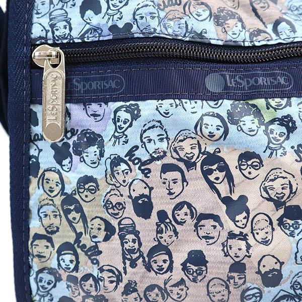 LeSportsac レスポートサック ショルダーバッグ レディース CLASSIC HOBO クラシックホーボー フェイス柄 ブルー ...