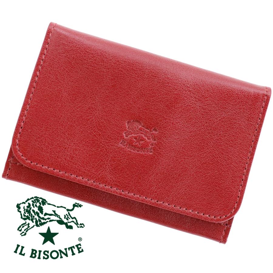 IL BISONTE てろ 赤 レザー 名刺入れ イルビゾンテ IL BISONTE てろ 赤 レザー 名刺入れ イルビゾンテ
