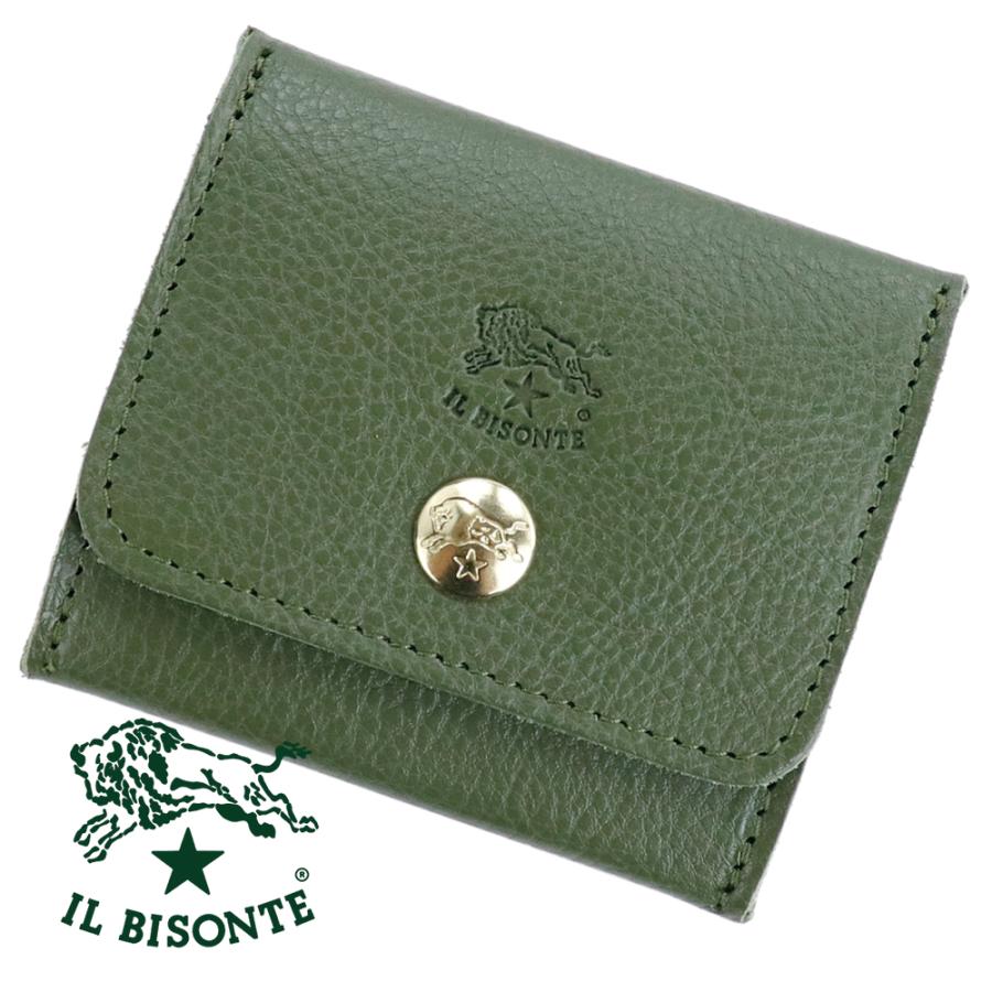 IL BISONTE イルビゾンテ コインケース 小銭入れ スクエア型 SCP020 PV0001 GR373B チプレッソ グリーン 本革 ...