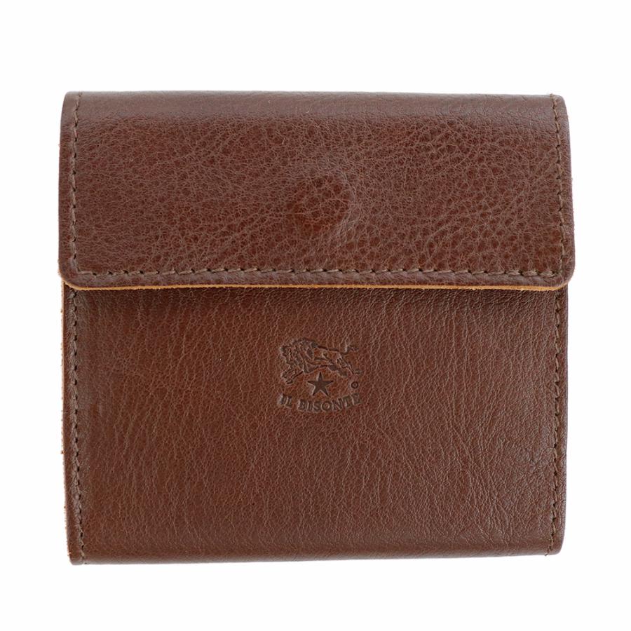 IL BISONTE イルビゾンテ 財布 三つ折り レザー 本革 ダーク IL BISONTE イルビゾンテ 財布 三つ折り レザー 本革 ダーク
