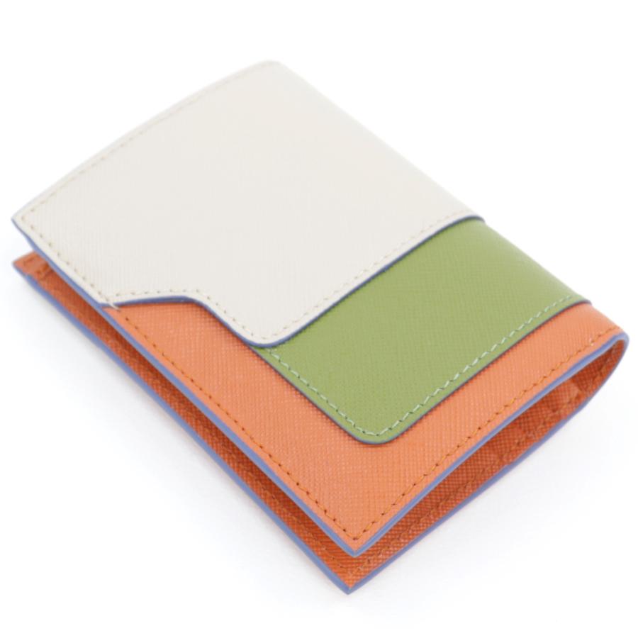 MARNI マルニ 財布 二つ折り財布 オレンジ グリーン コンパクト MARNI マルニ 財布 二つ折り財布 オレンジ グリーン コンパクト