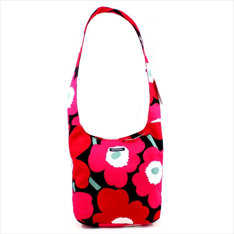 marimekko marimekko マリメッコ ショルダーバッグ Clover クローバー UNIKKO ウニッコ柄 レッド×ブラック ...