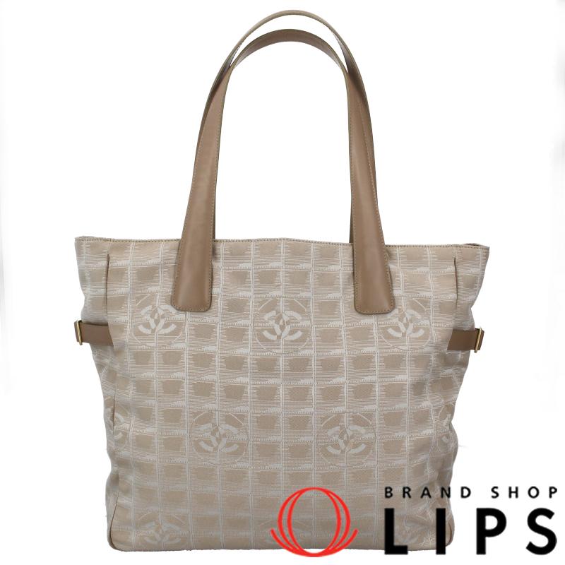 CHANEL シャネル ニュートラベルライントートGM A15825 ナイロン/カーフ レディース トートバッグ ベージュ 美品 中古 : ブランドショップ・リップス - 通販 - Yahoo ...