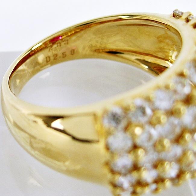 K18YG ★ゴールドリング 非加熱 ルビー2.03ct 7月誕生石 ダイヤモンド2.58ct 12.5号 鑑別書付き 【中古 ...