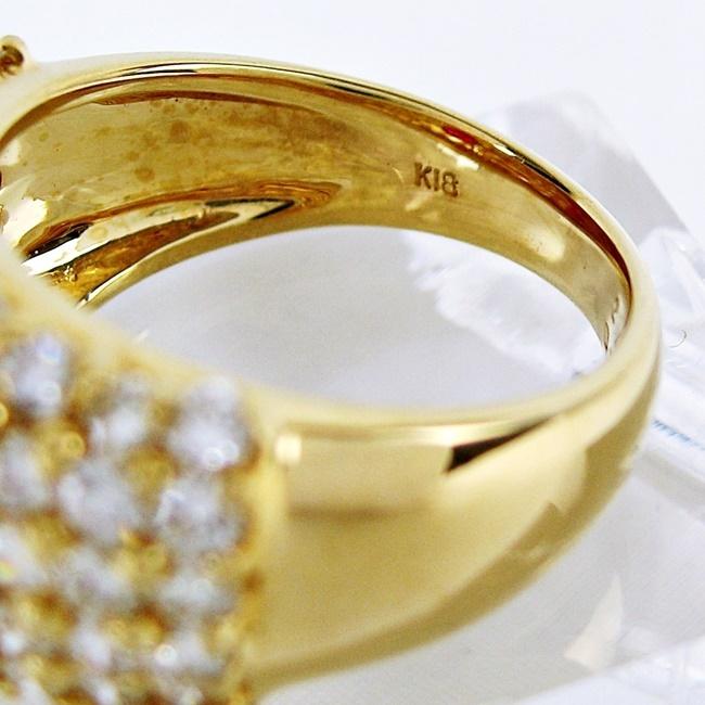 K18YG ★ゴールドリング 非加熱 ルビー2.03ct 7月誕生石 ダイヤモンド2.58ct 12.5号 鑑別書付き 【中古 ...