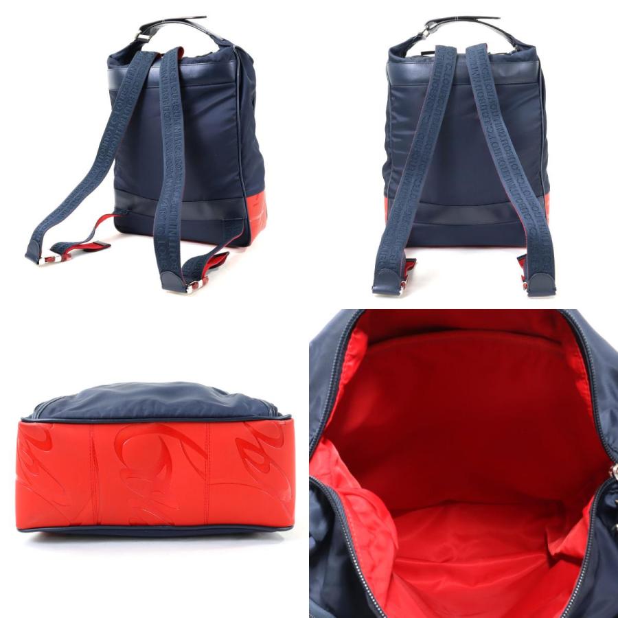 Christian Louboutin（クリスチャンルブタン） リュックサック・バックパック HOP’N ZIP ナイロン/ラバー ネイビー× ...