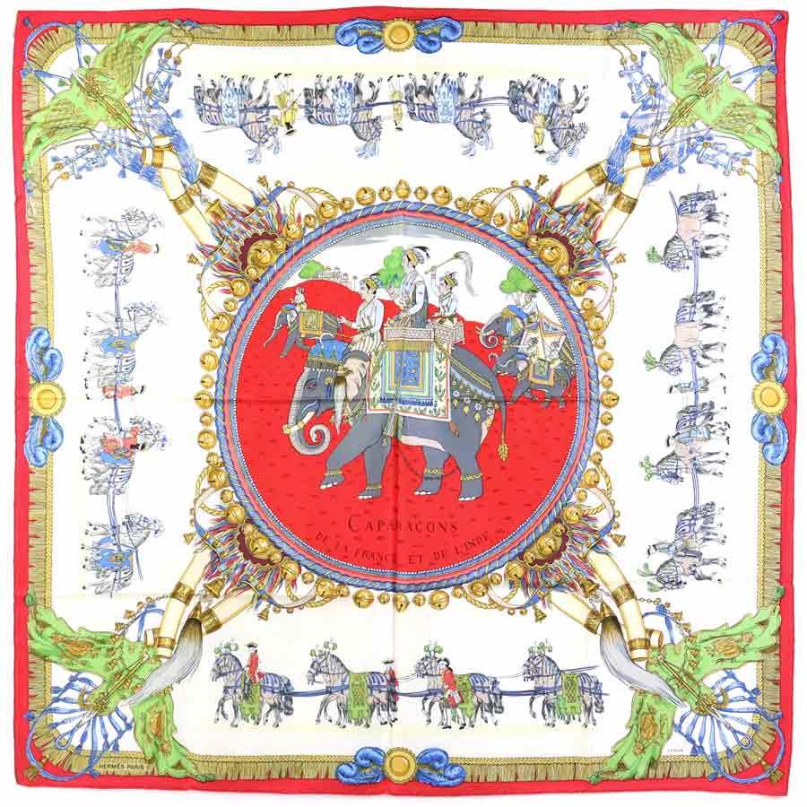 エルメス HERMES スカーフ CAPARACONS シルク レッド/マルチカラー : e55827a : ブランドバリュー - 通販 ...