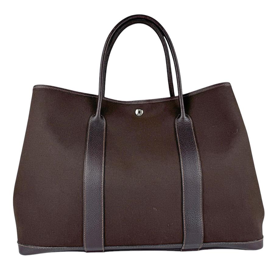 HERMES（エルメス） ハンドバッグ トートバッグ ガーデンパーティMM 43 トワルオフィシエ/レザー ダークブラウン : ブランドバリュー - 通販 - Yahoo!ショッピング