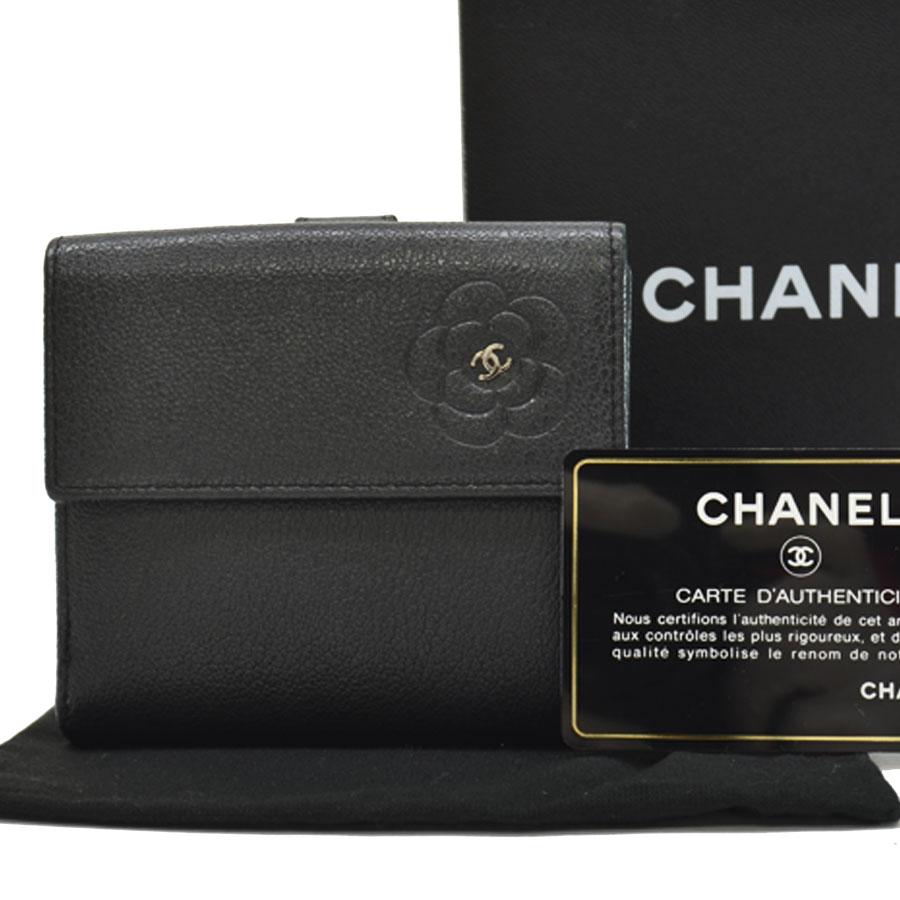 CHANEL シャネル 財布 バタフライ カメリア レザー グレー（ブラック系） 定番人気 : ブランドバリュー - 通販 - Yahoo!ショッピング