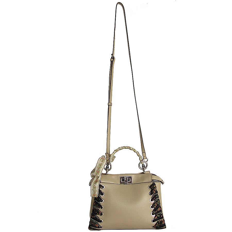 FENDI フェンディ ピーカブー ハンドバッグ 斜め掛けショルダーバッグ ベージュ 14059 レディース【中古】 s0064g FENDI（フェンディ） ハンドバッグ 斜め掛けショルダーバッグ