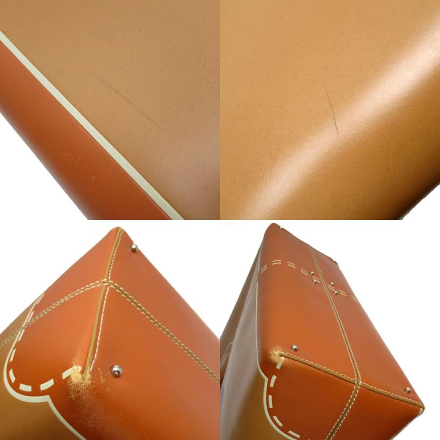 トッズ TOD'S ショルダーバッグ レザー オレンジ×キャメル ユニ