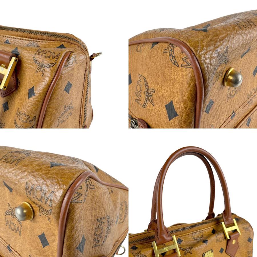 MCM エム シー ハンドバッグ レザー ブラウン/ブラック MCM エム シー ハンドバッグ レザー ブラウン/ブラック