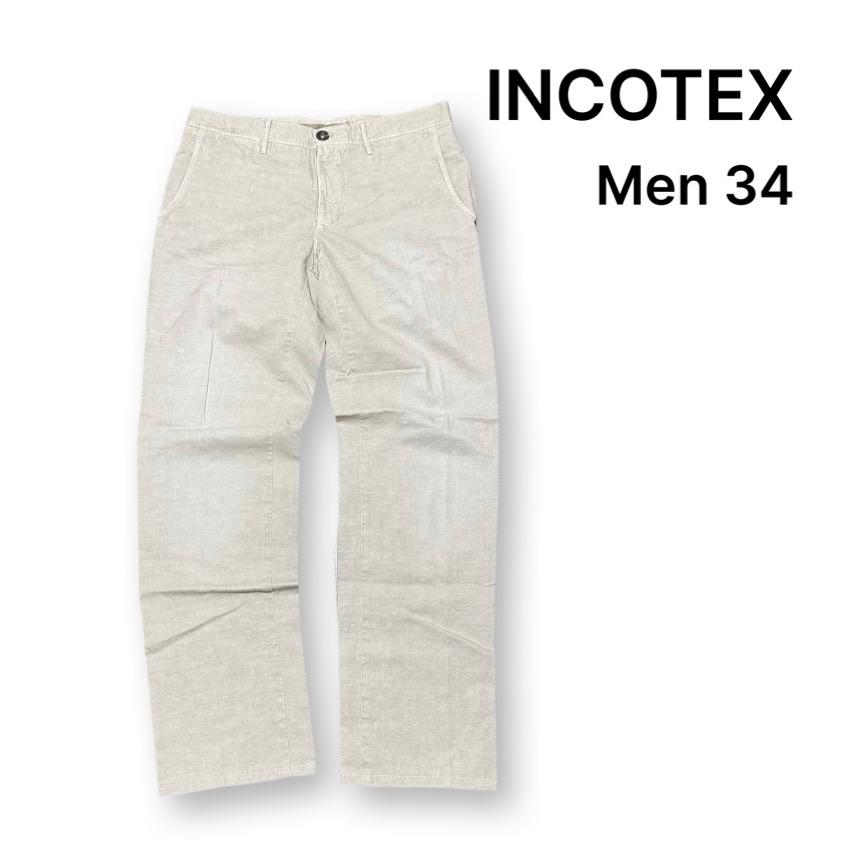 INCOTEX RED インコテックス レッド コットンリネン パンツ チノパン メンズ 紳士 カジュアル ボトムス ルーマニア製 ...