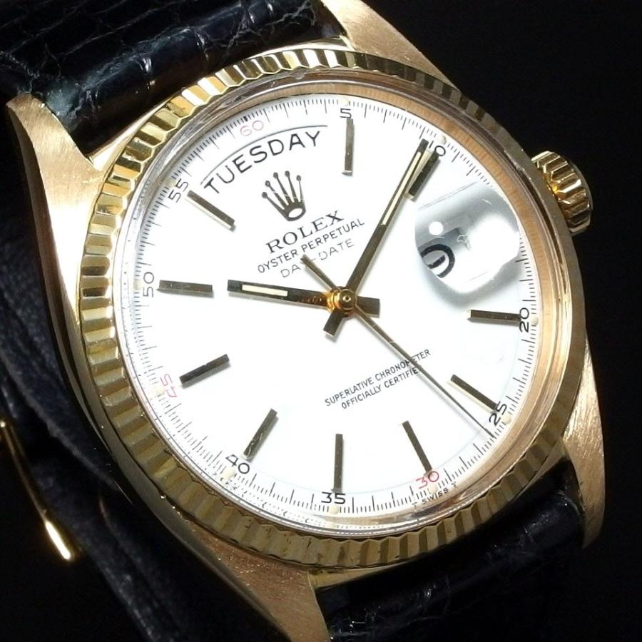 ROLEX ロレックス オイスターパーペチュアル デイデイト Ref.1803 K18YG ATメンズ 腕時計 【超希少 ホワイトダイヤル 赤 ...