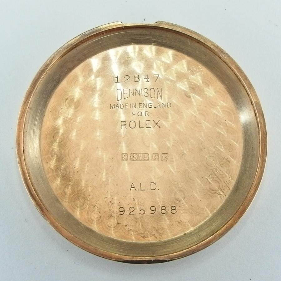 ロレックス ROLEX 12847 プレシジョン K9 YG/革 手巻き アラビアンインデックス アンティーク 裏蓋 刻印 メンズ 腕時計 ...