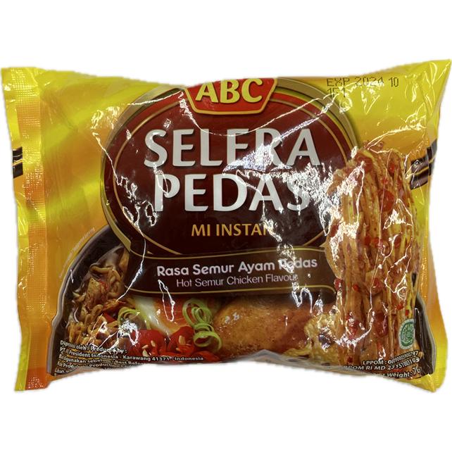 mi ABC Rasa Semur Ayam Pedas Hot Chicken Flavour インスタントラーメン スムールアヤムプダス味 ...